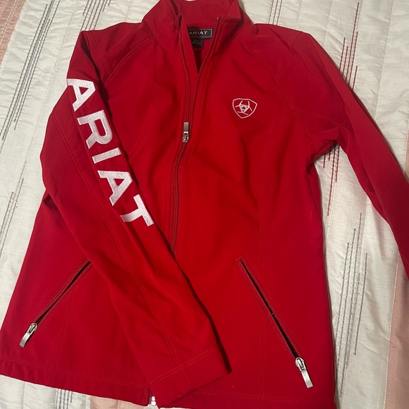 Ariat | Jackets & Coats | Like New Red Ariat Jacket With Mexican Flag ...